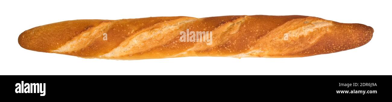 French baguette isolated on white background. Crispy fresh white bread ...