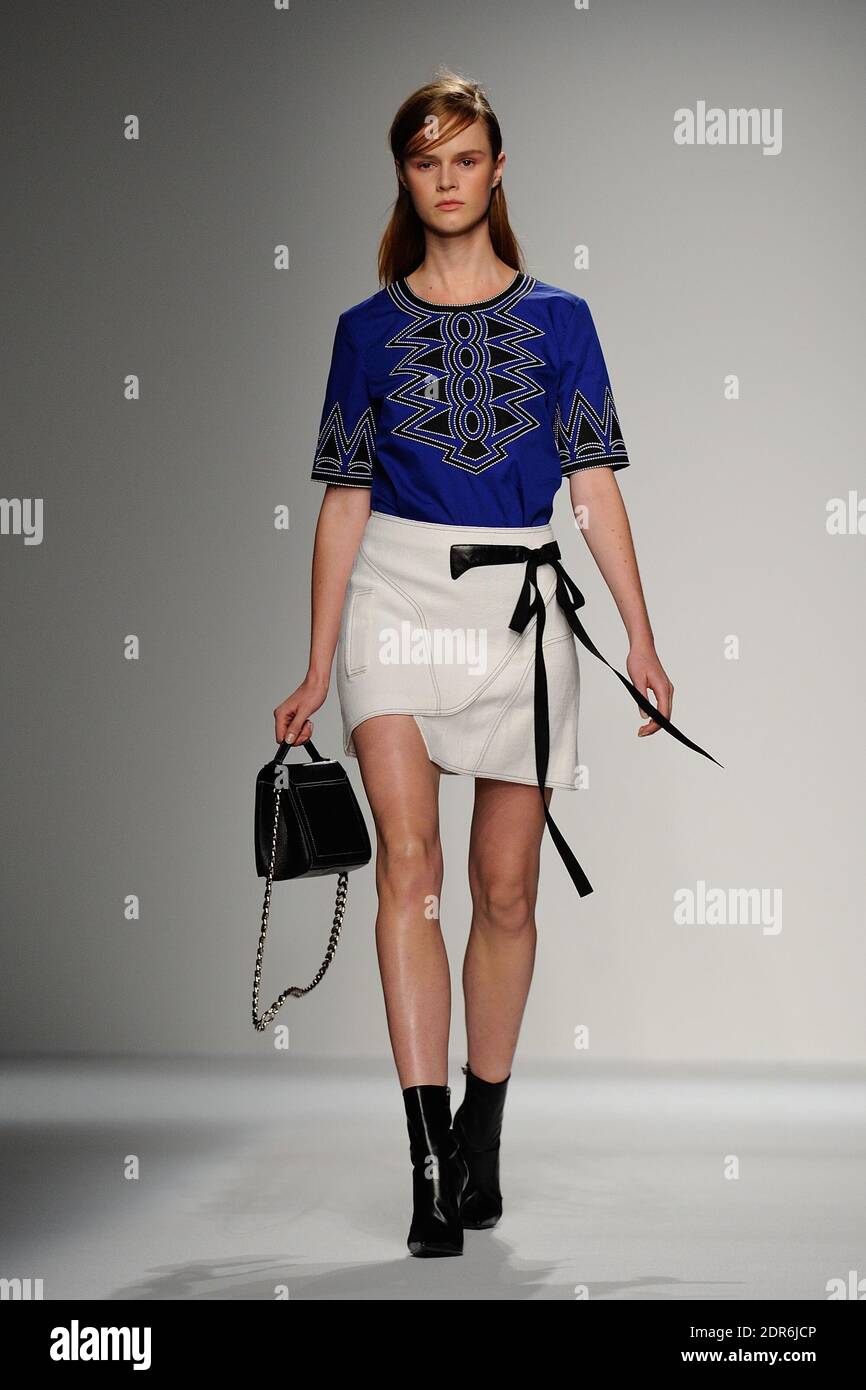 A model displays a creation for Andrew GN Spring-Summer 2016 Ready-to ...