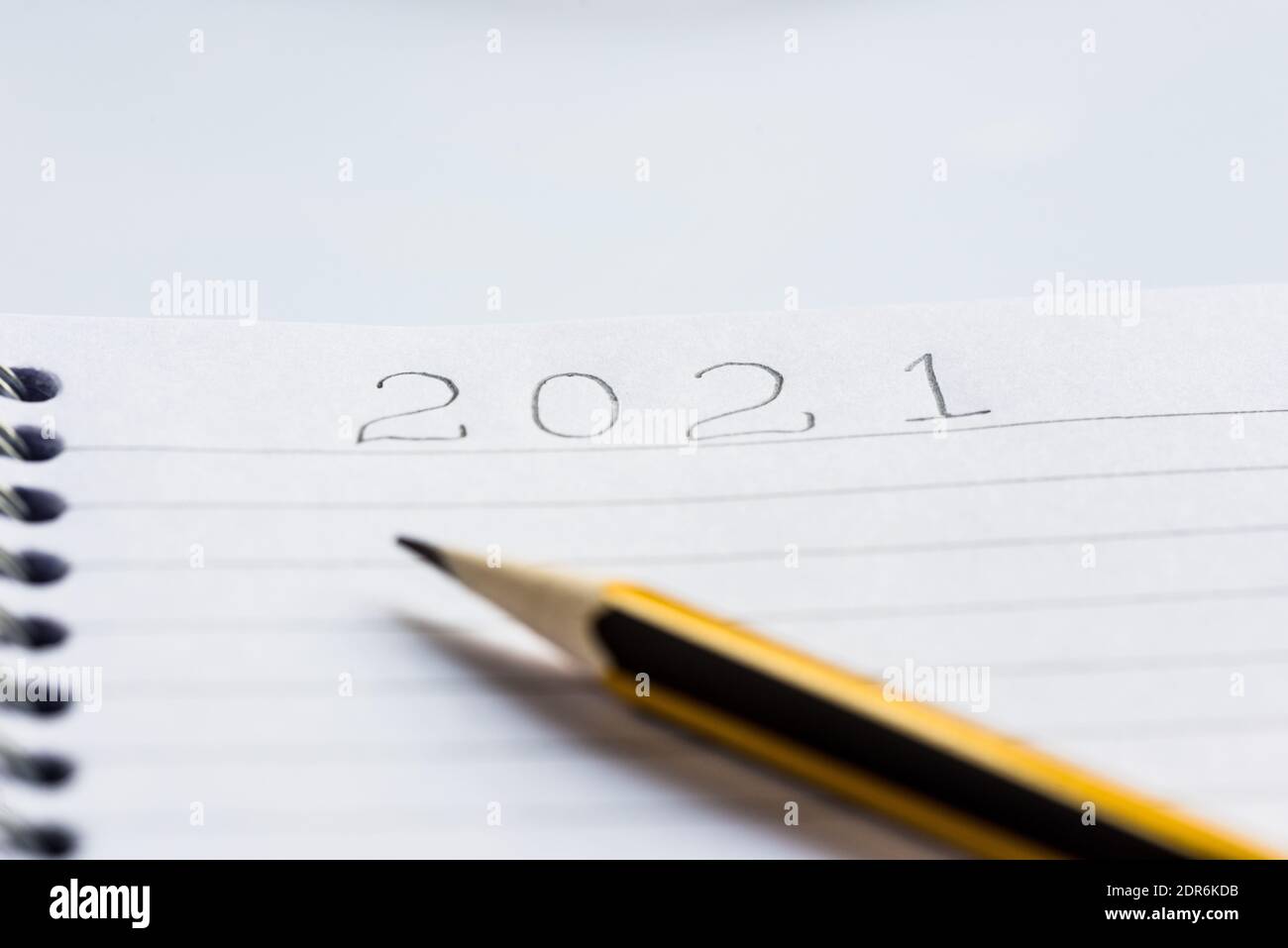 2021 hand written on the title of notepad for a fresh start Stock Photo ...