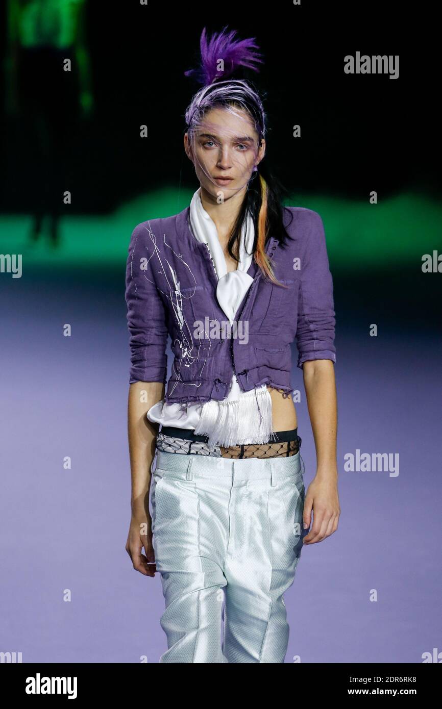 A model walks the runway during the Haider Ackermann Ready to Wear show ...
