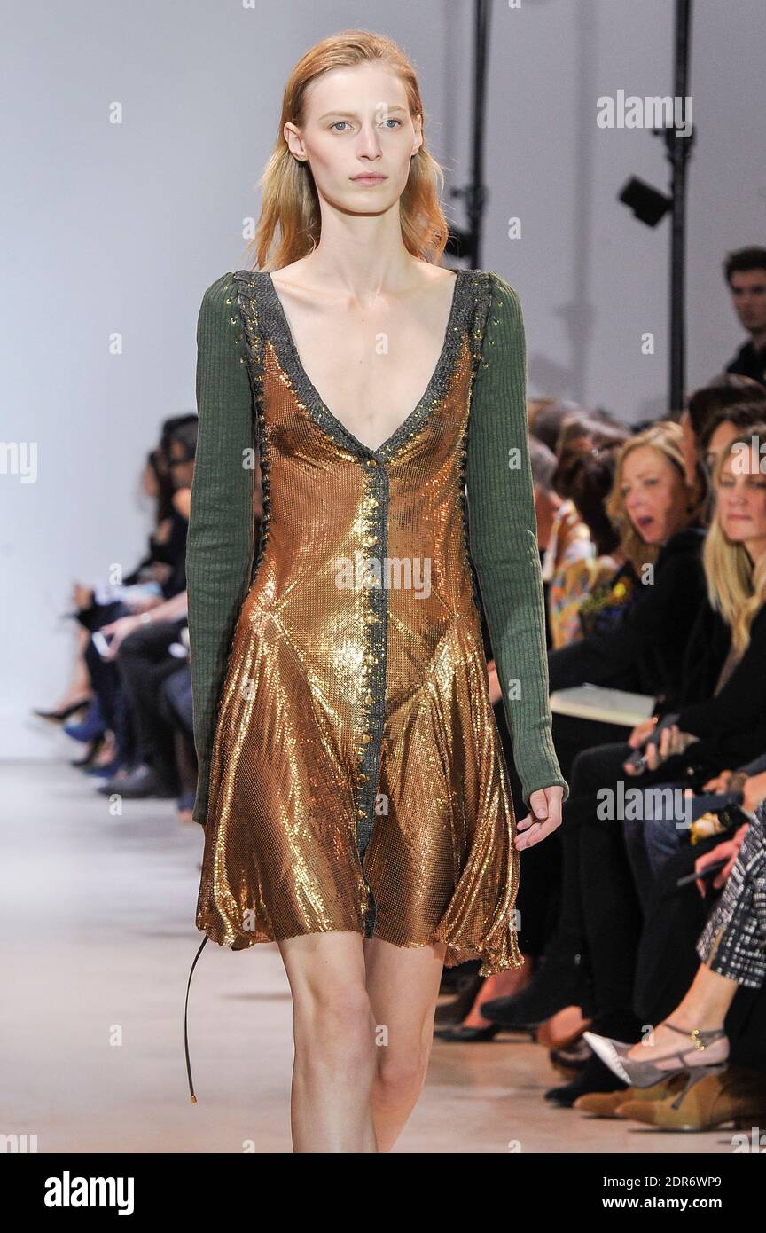 A model walks the runway during the Paco Rabanna Ready to Wear show as ...