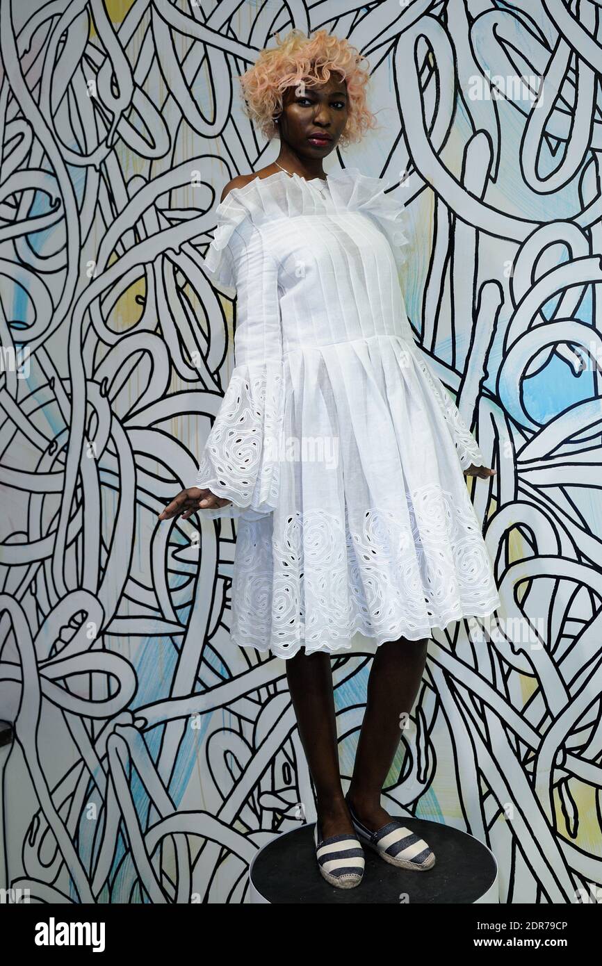 A model displays a creation by designer Junko Shimada for his Spring ...