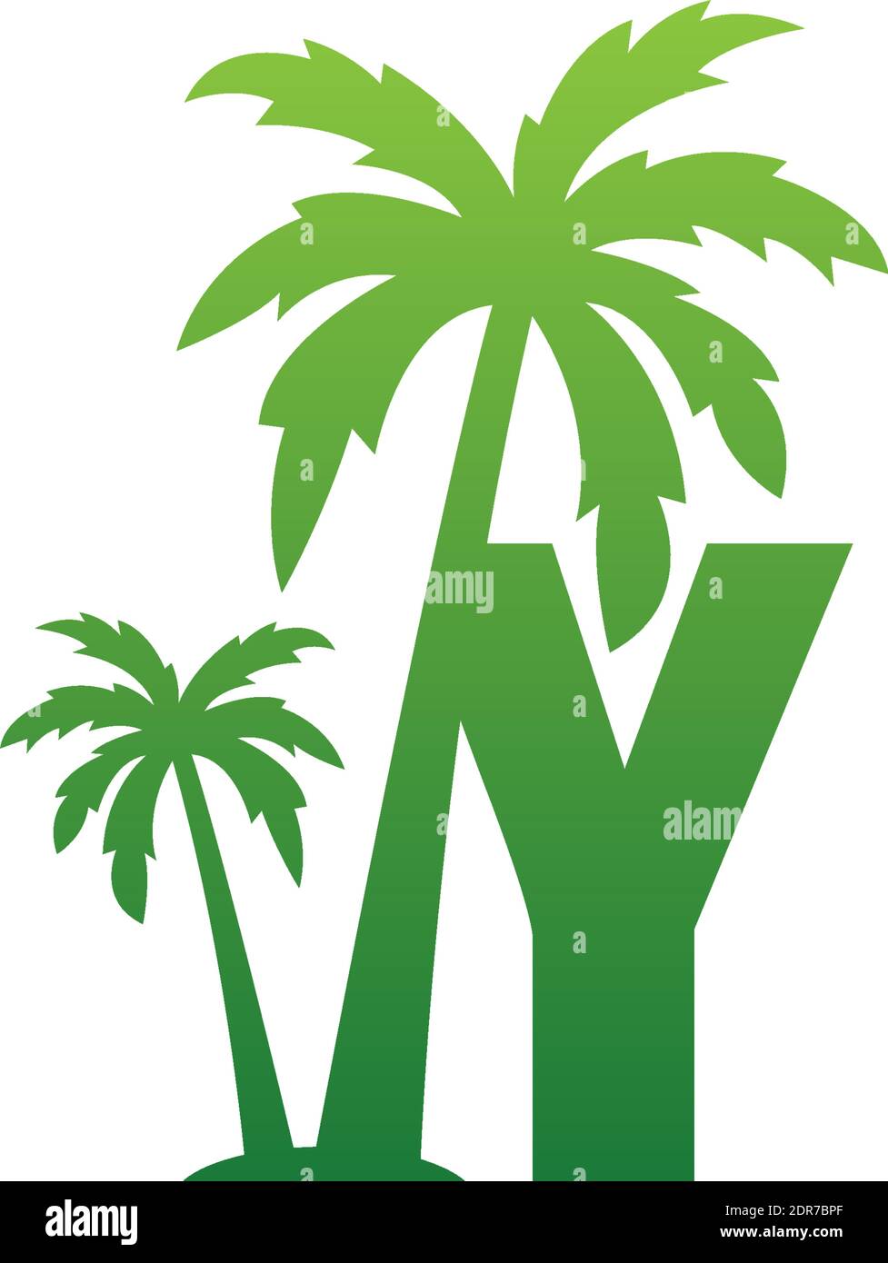Letter Y logo and coconut tree icon design vector illustration Stock ...