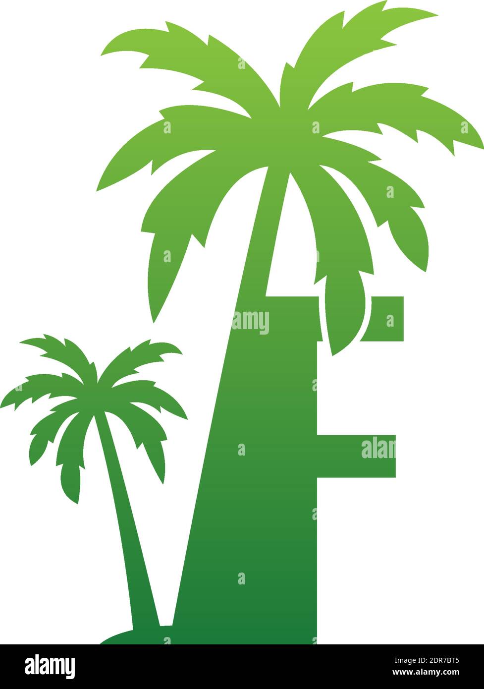 Letter F logo and coconut tree icon design vector illustration Stock ...