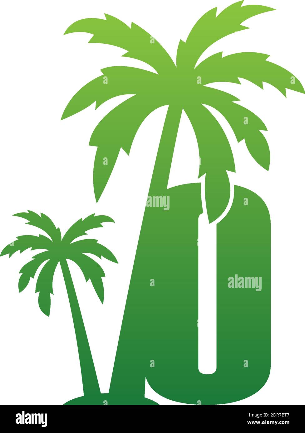 Letter O logo and coconut tree icon design vector illustration Stock ...
