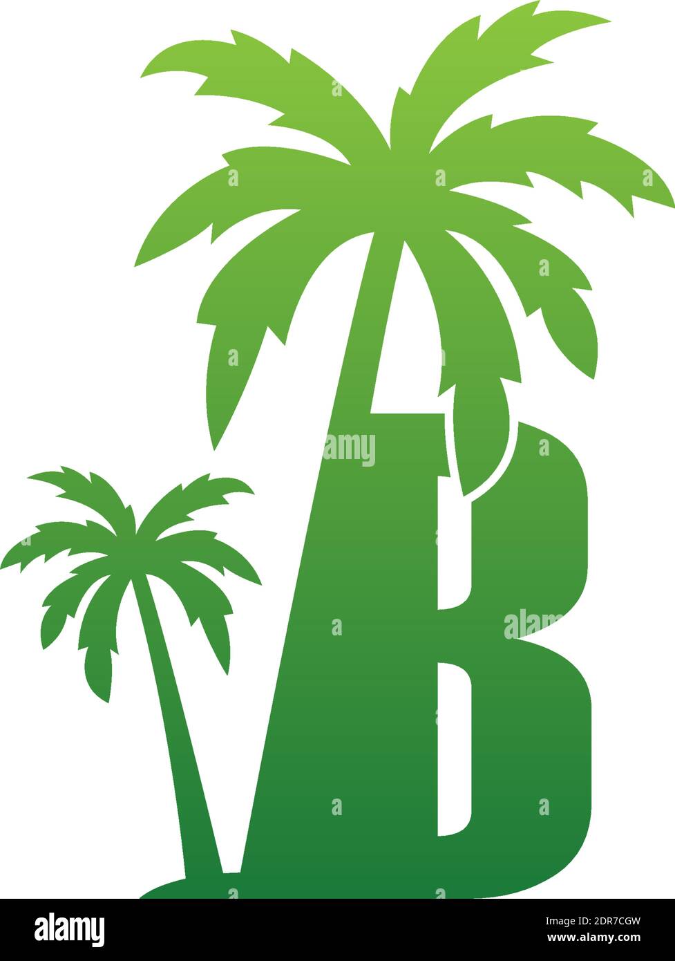 Letter B logo and coconut tree icon design vector illustration Stock ...