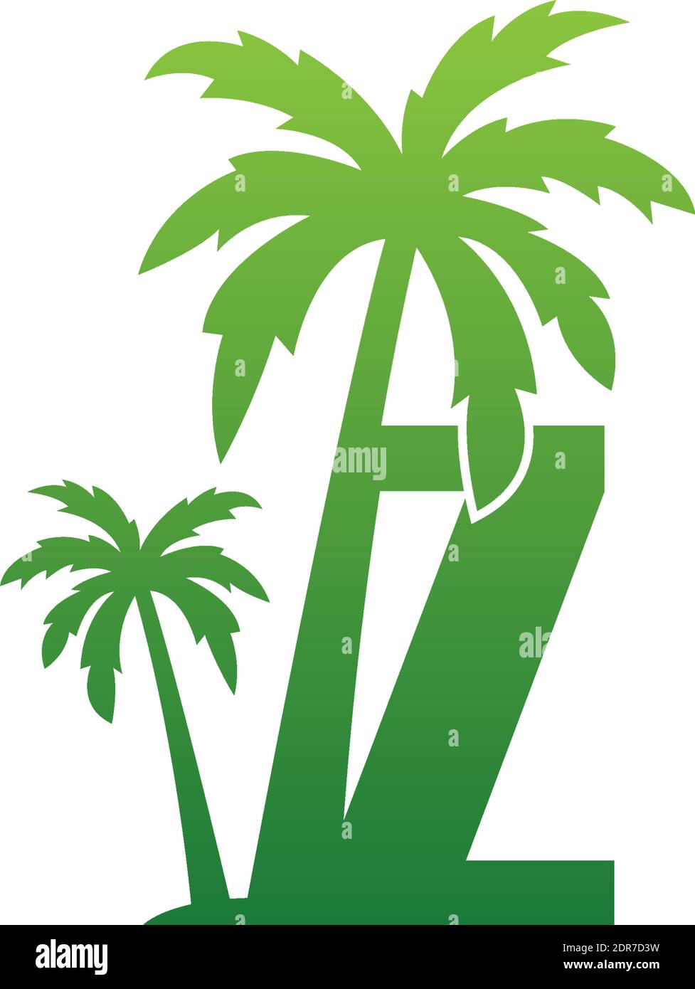 Letter Z logo and coconut tree icon design vector illustration Stock ...