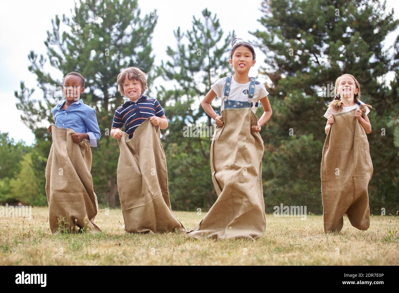 Burlap sack race hi-res stock photography and images - Alamy