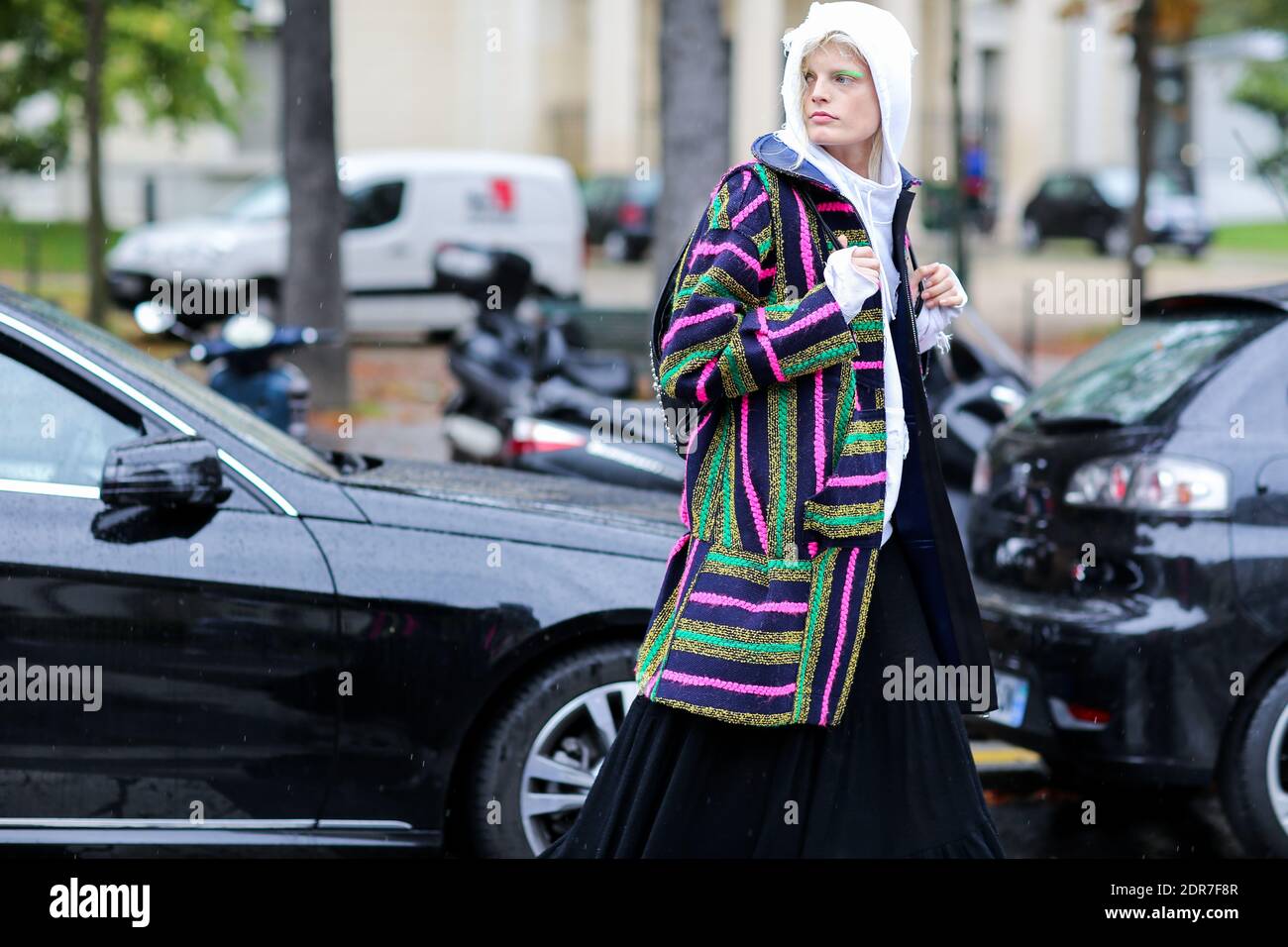 Street style, Model Hanne Gaby Odiele after Giambattista Valli Spring ...