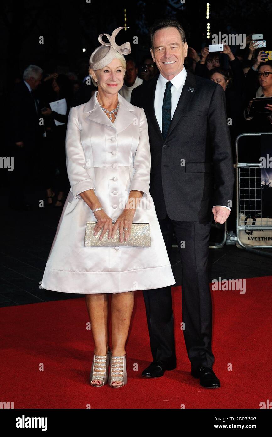 Dame Helen Mirren and Bryan Cranston attend the Trumbo premiere held ...
