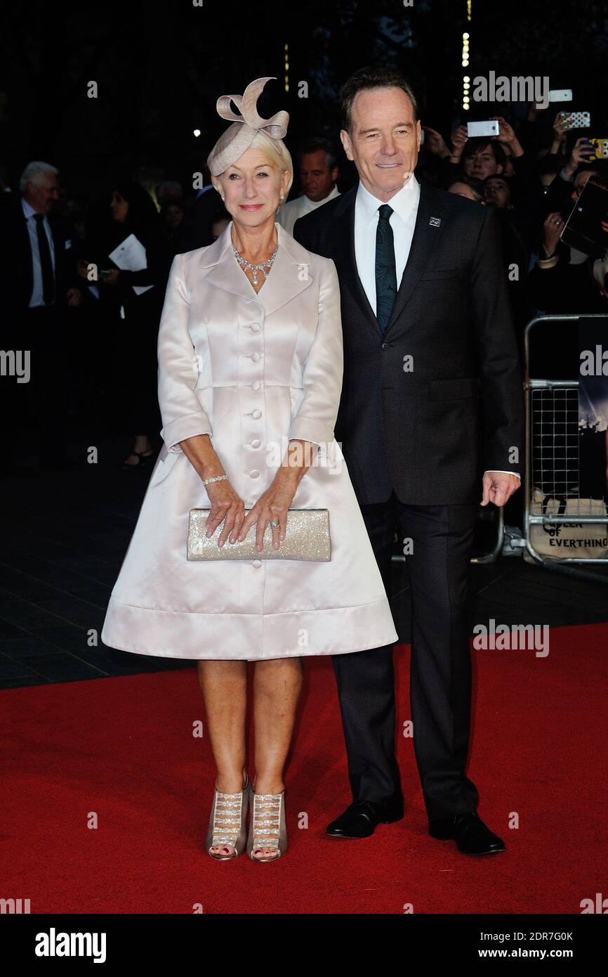 Dame Helen Mirren and Bryan Cranston attend the Trumbo premiere held ...