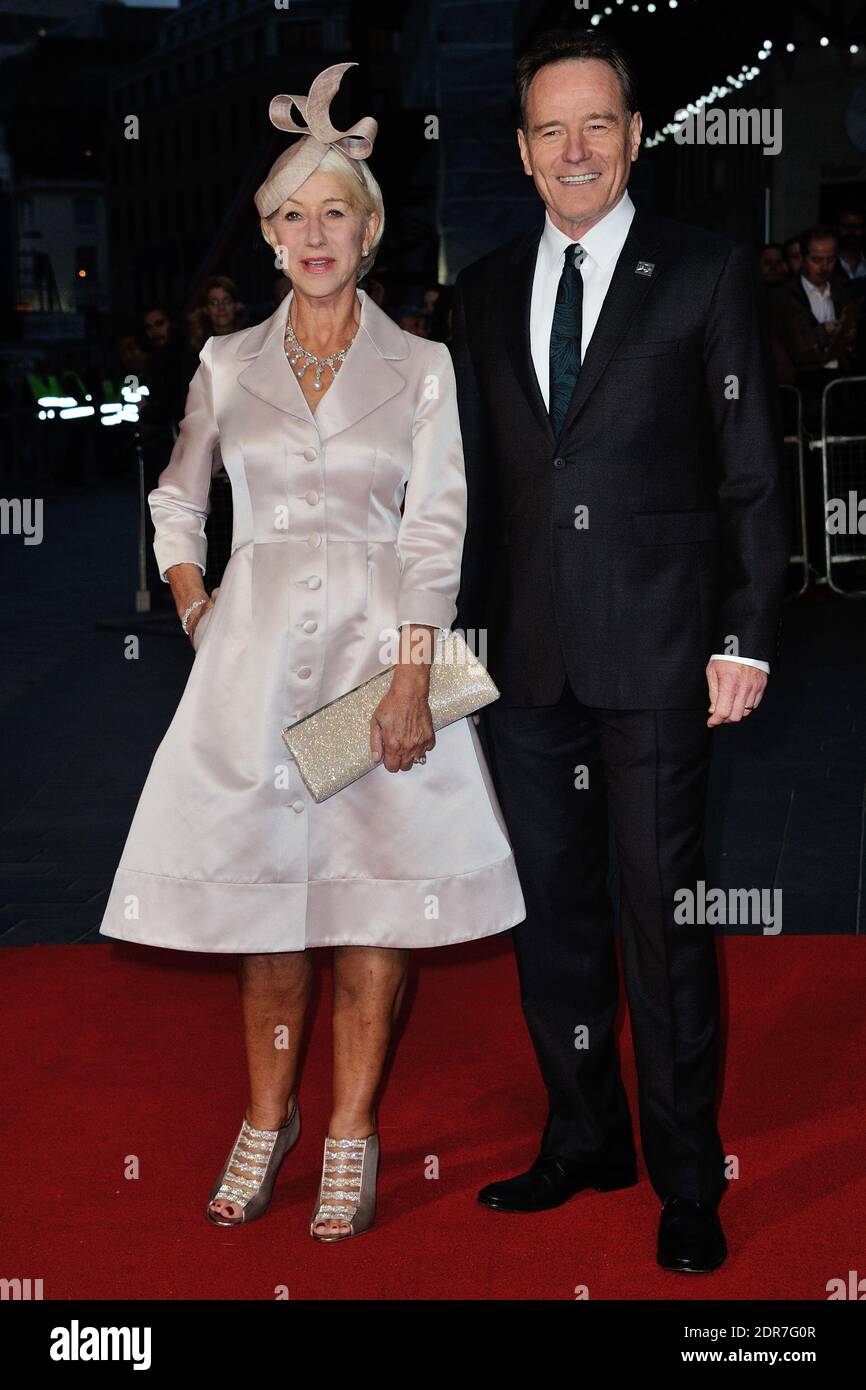 Dame Helen Mirren and Bryan Cranston attend the Trumbo premiere held ...