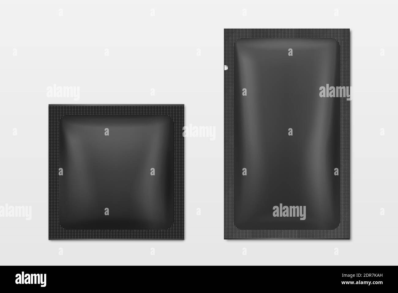 Vector 3d Realistic Black Blank Packaging Icon Set Closeup Isolated on ...