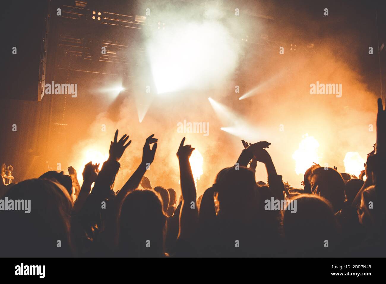 Group Of People At Music Concert Stock Photo - Alamy
