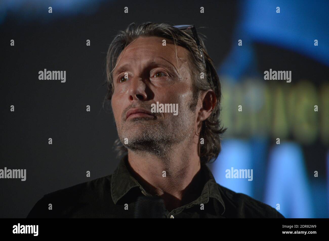 Danish actor Mads Mikkelsen presenting the movie The Hunt at cinema ...