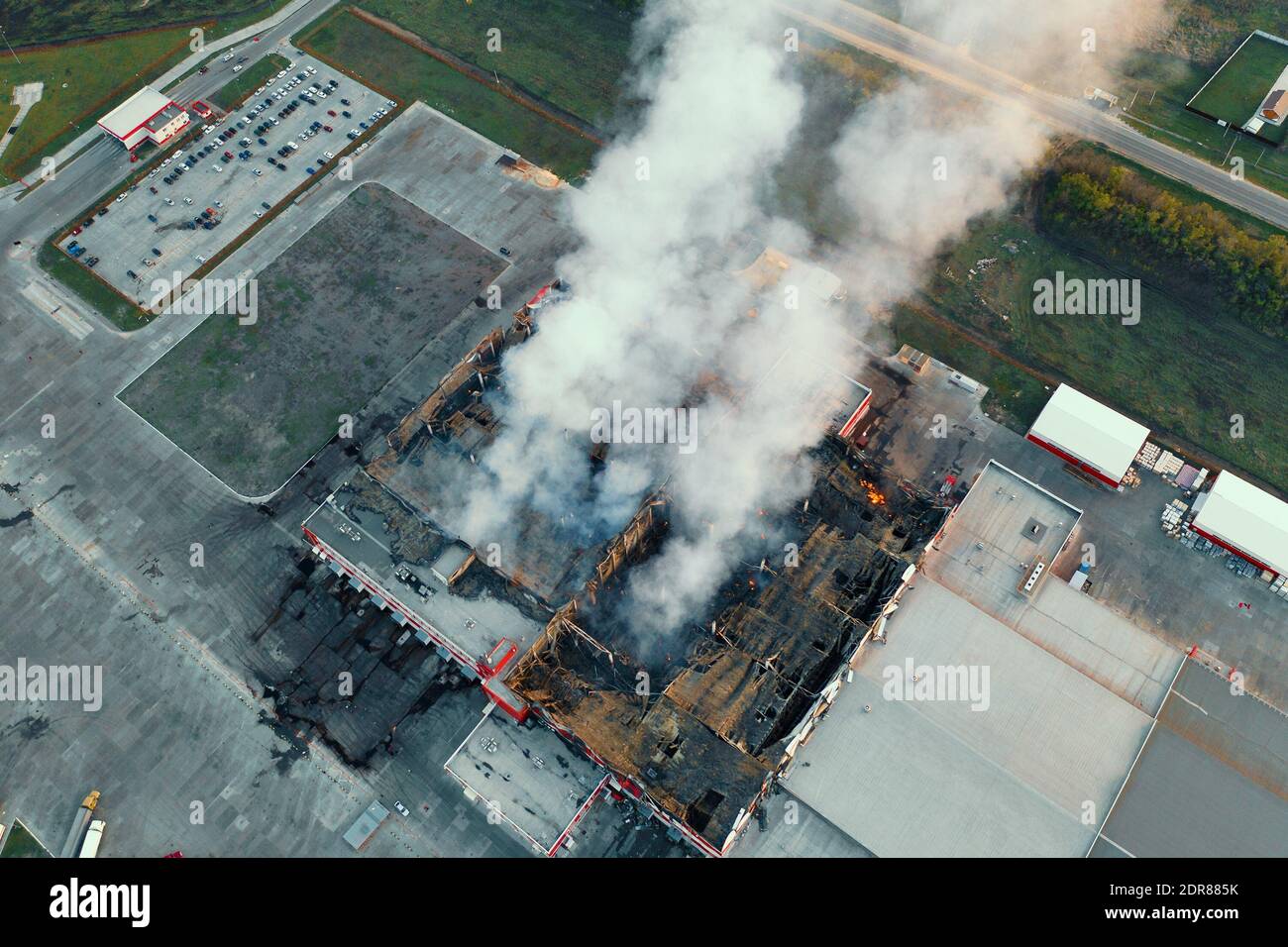 Aerial view huge industrial storehouse hi-res stock photography and ...