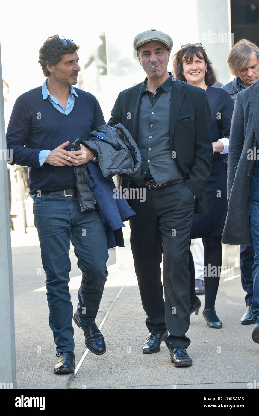 Actors Pascal Elbe and Simon Abkarian attending the re-enactment of the ...