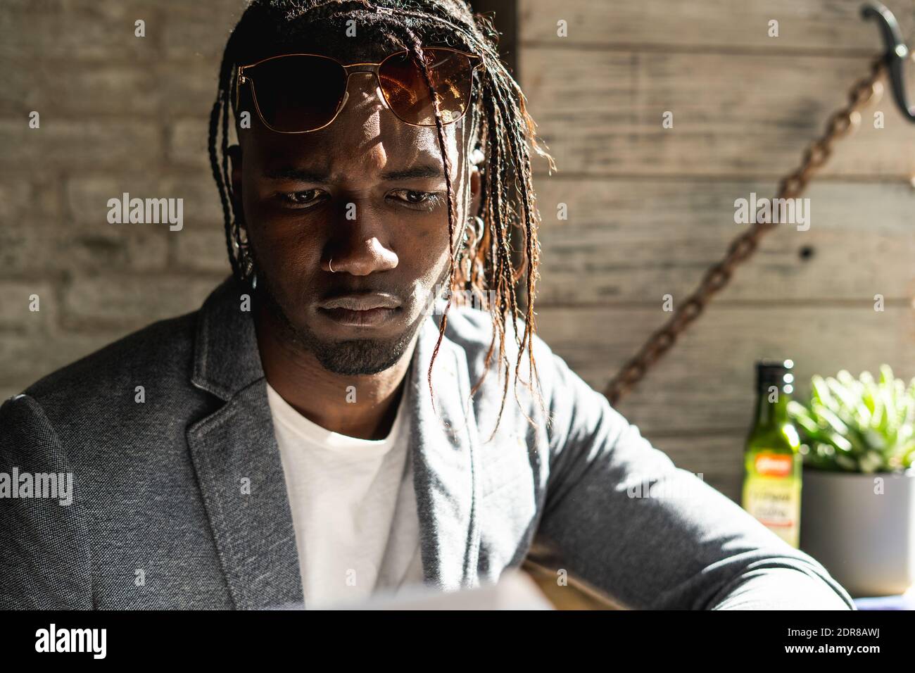 African hair menu hi-res stock photography and images - Alamy