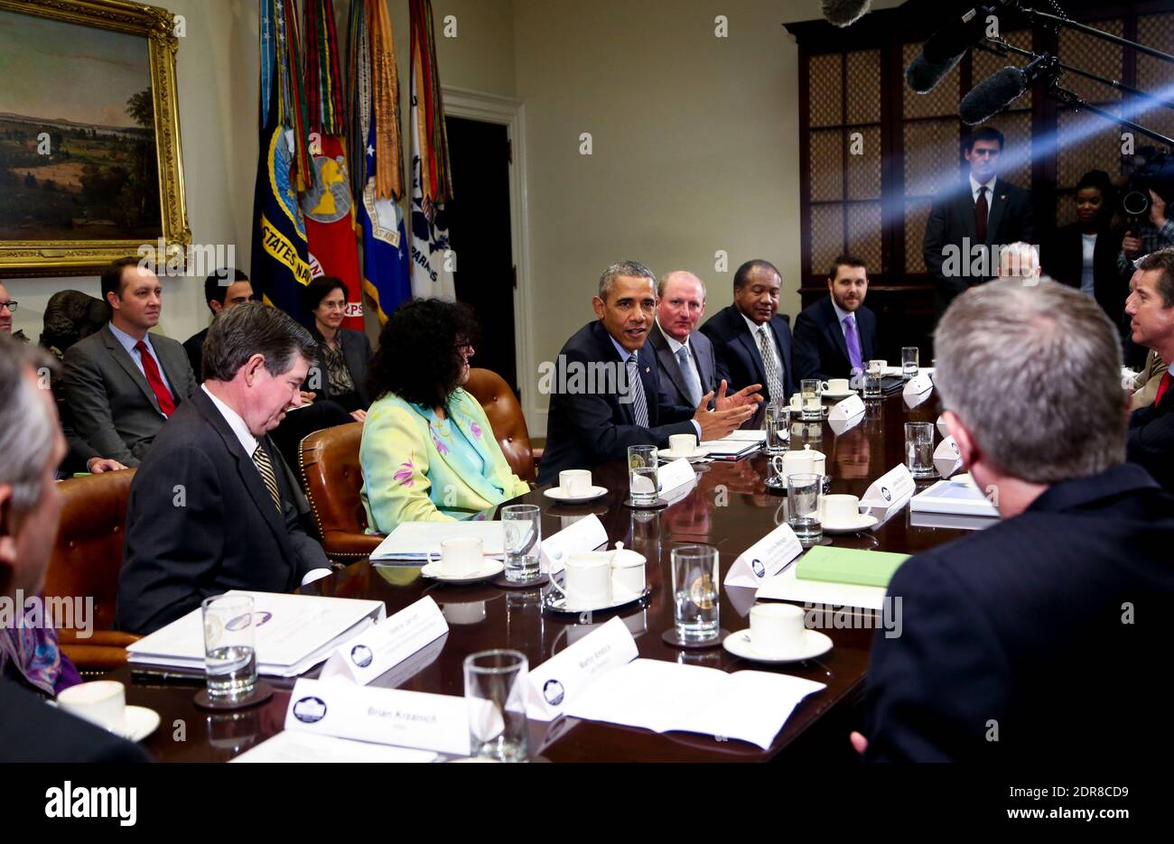 US President Barack Obama speaks to the press after hosting a ...