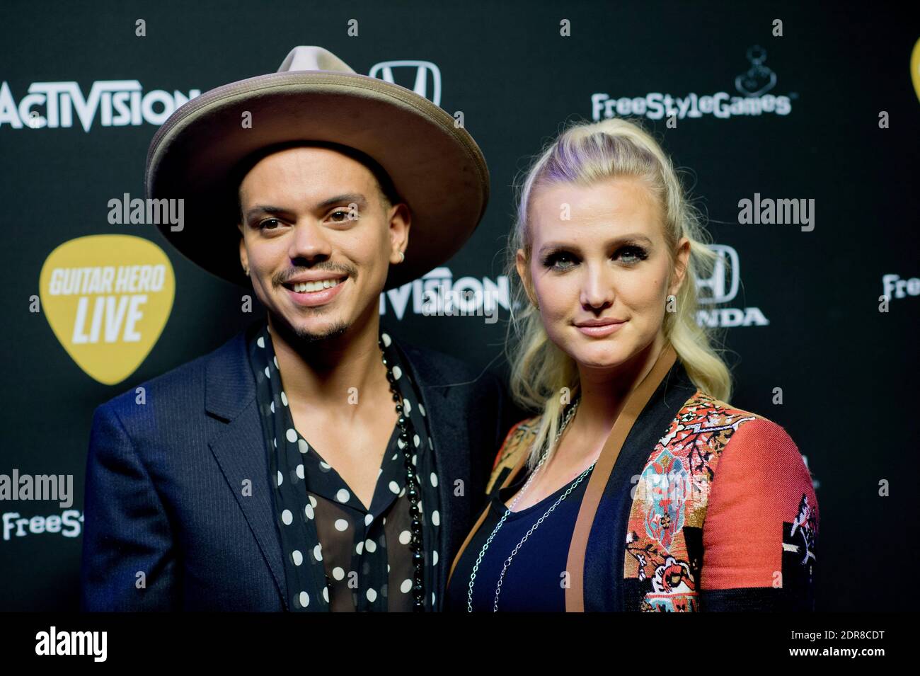 Ashlee Simpson and Evan Ross attend the Guitar Hero Live Launch Party ...