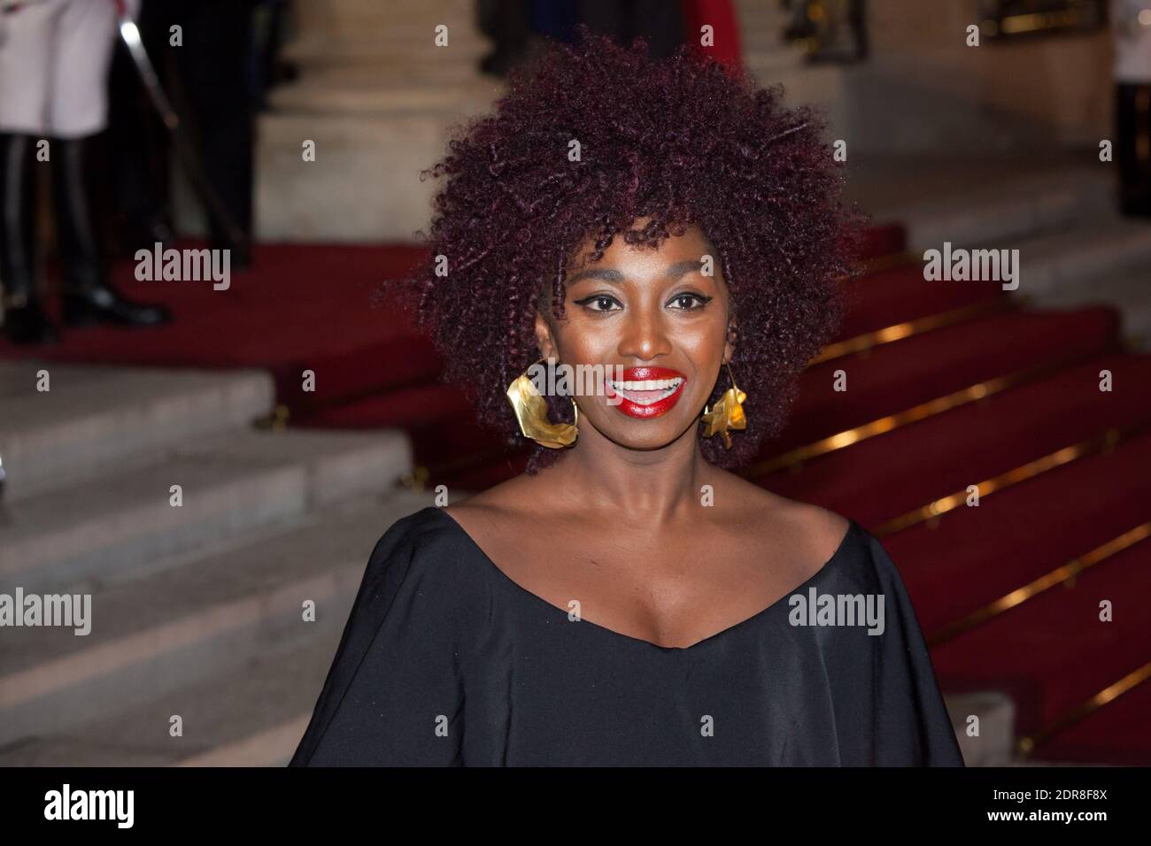 Malian-French singer and model Inna Modja arriving for a state dinner ...