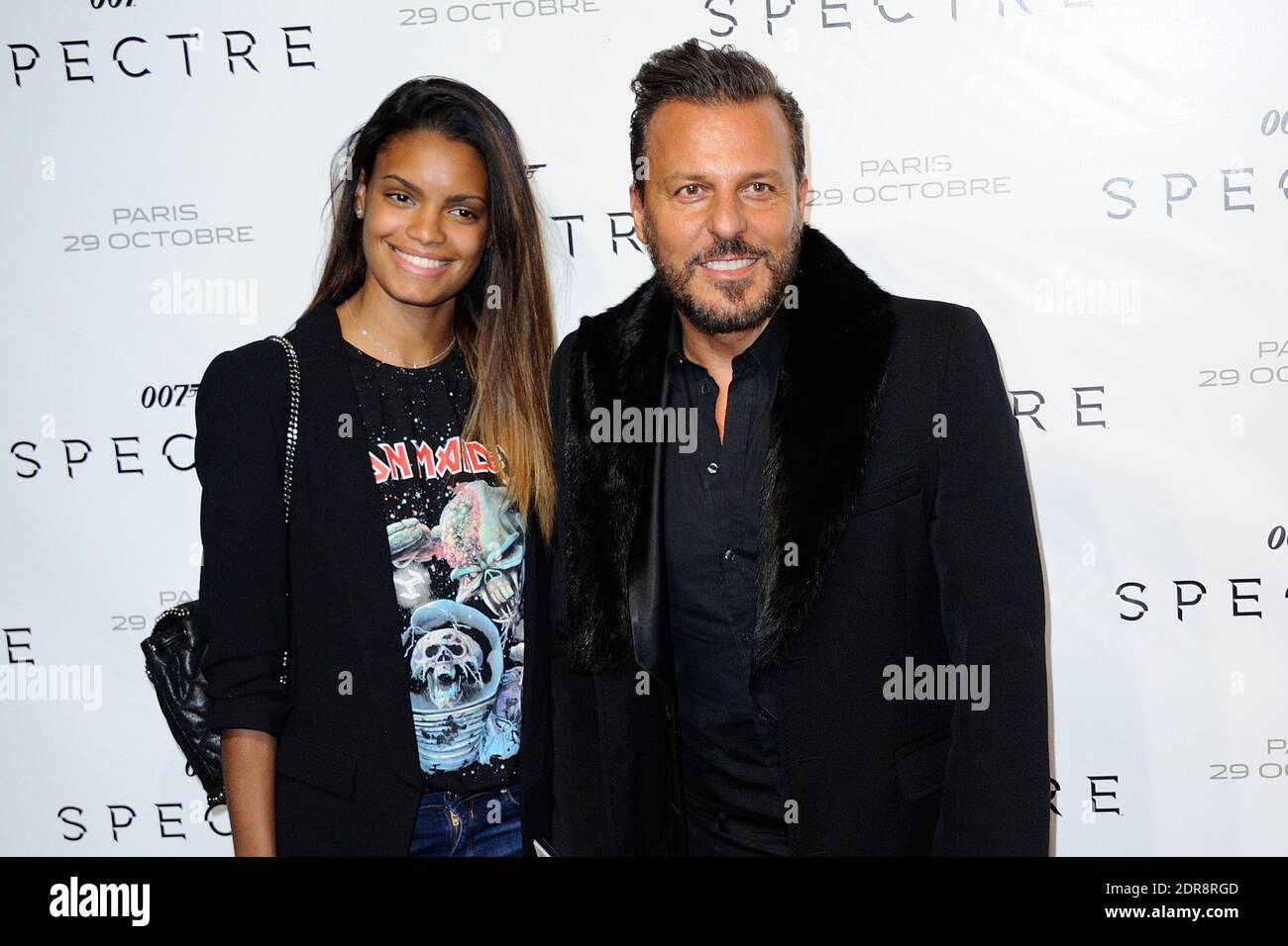 Jean-Roch and his girlfriend attending the 007 Spectre french Premiere ...