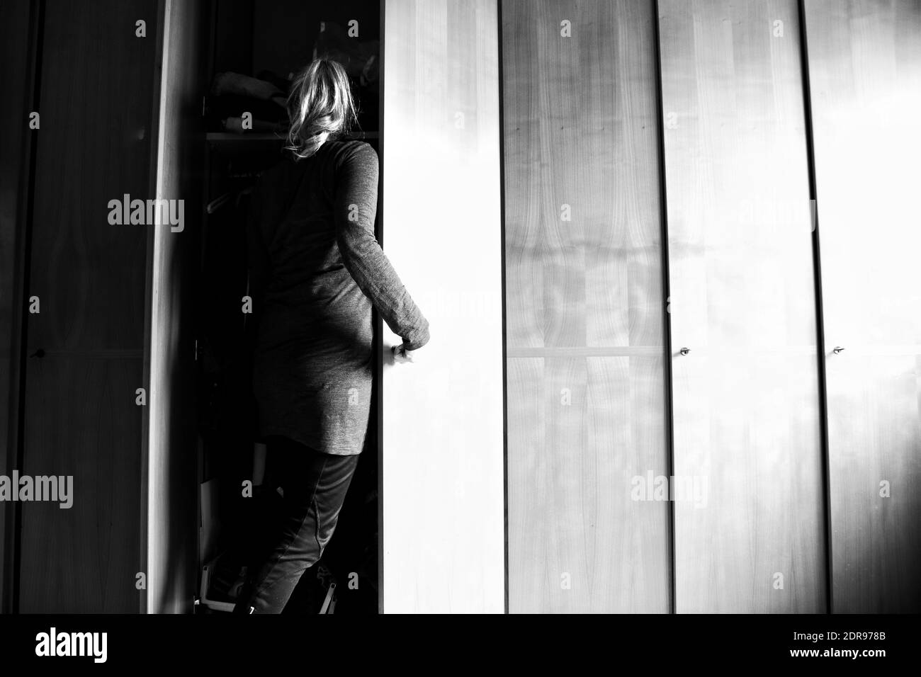 One door back view Black and White Stock Photos & Images - Alamy