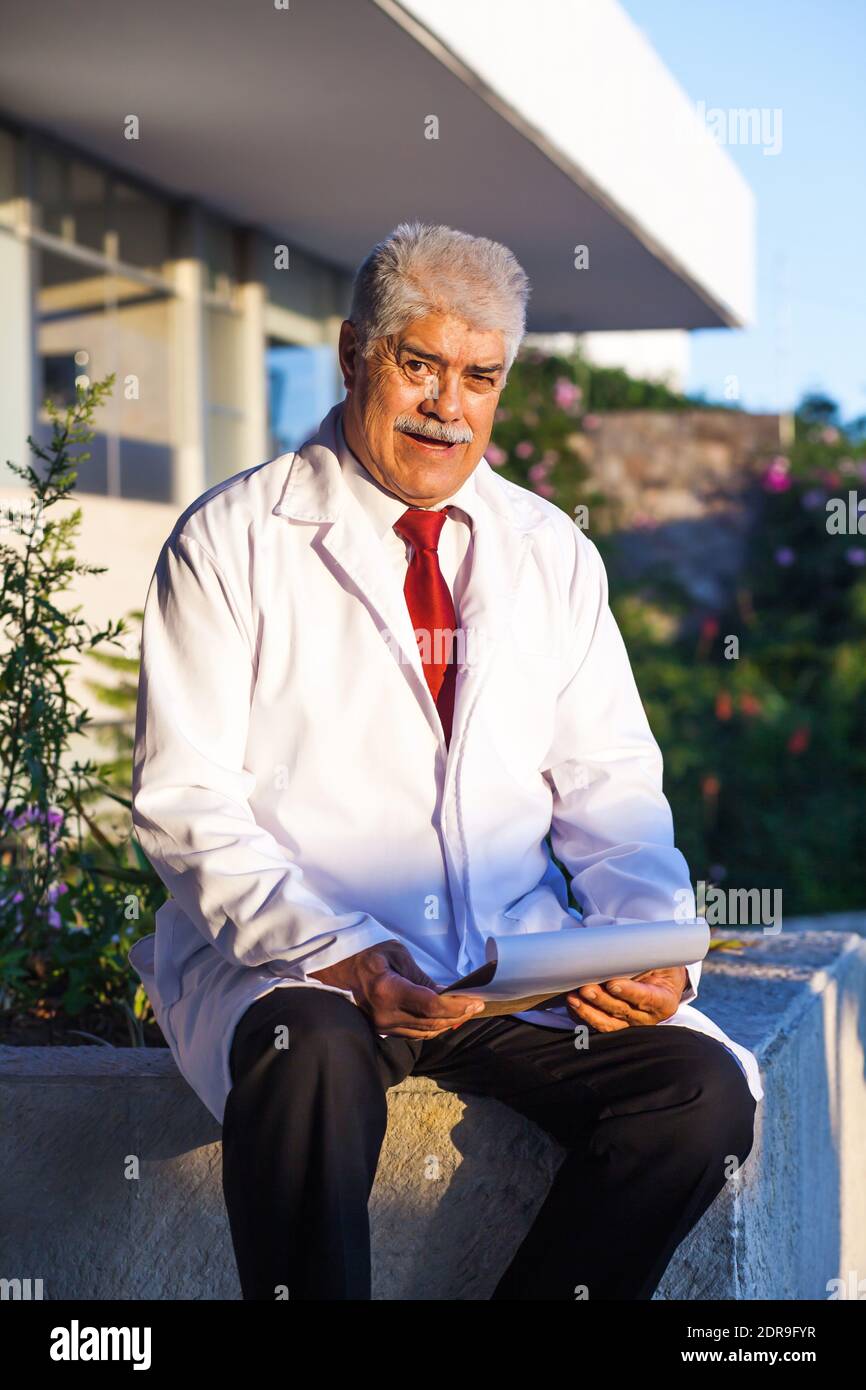 Latin man senior doctor in a Mexican hospital in Mexico city or Latin ...