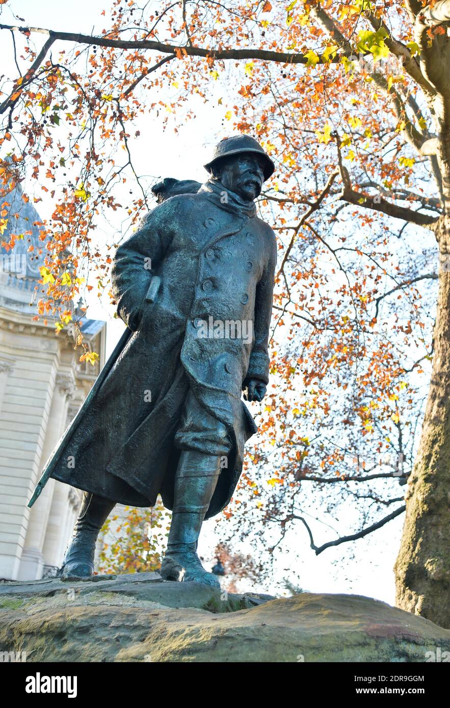 The statue of WWI statesman Georges Clemenceau during the ceremony to ...