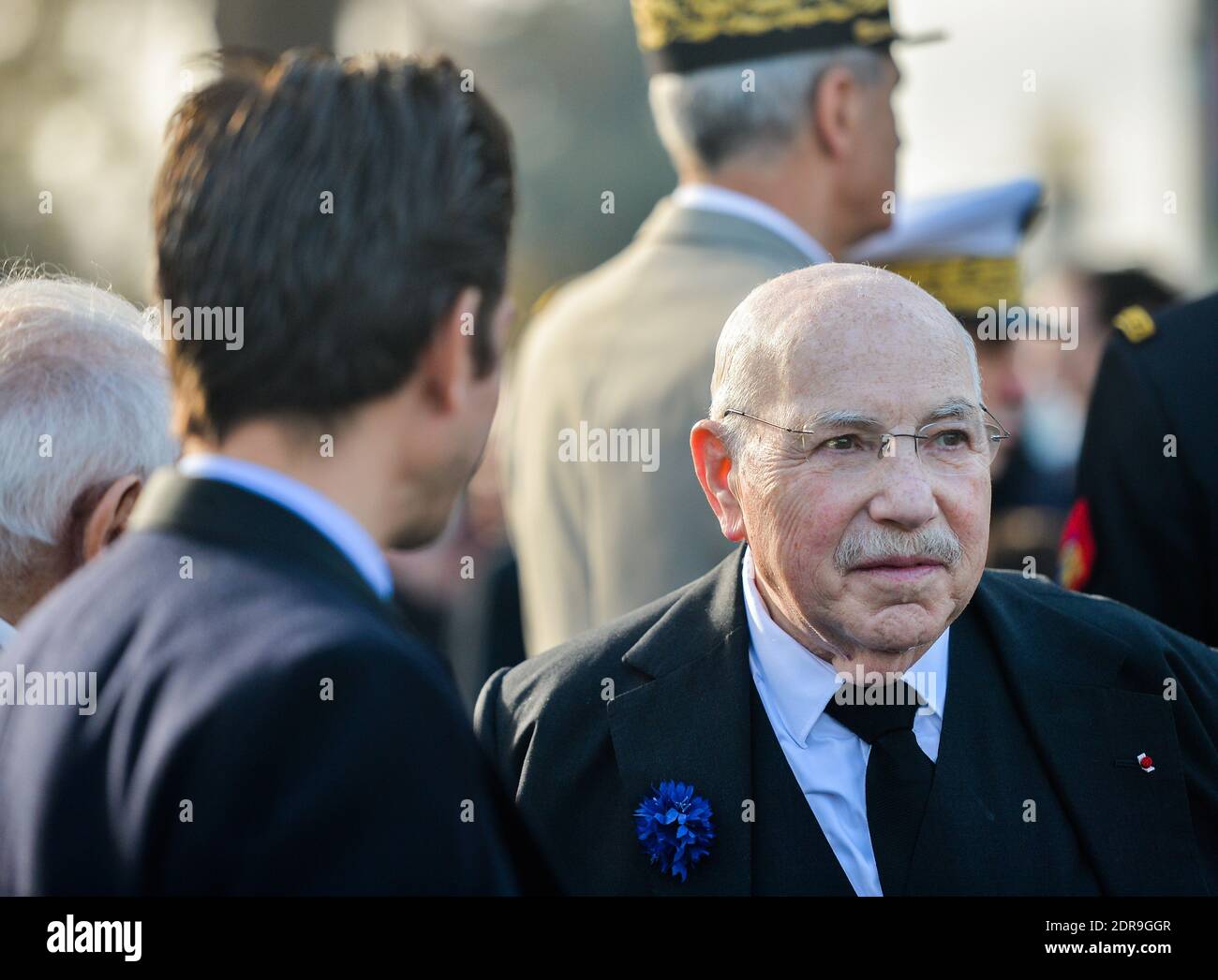 members of the Clemenceau family during a wreath laying ceremony at the ...