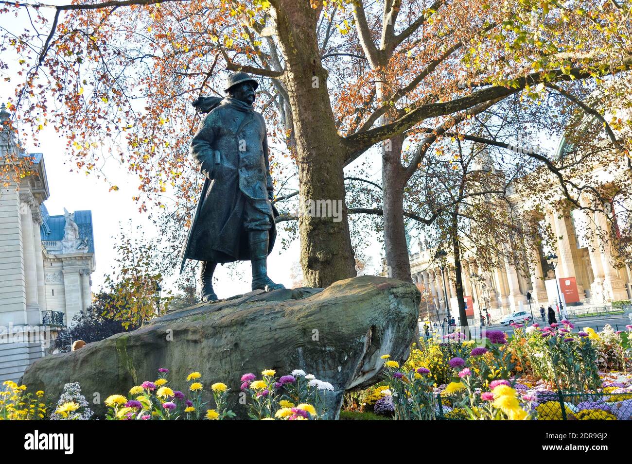 The statue of WWI statesman Georges Clemenceau during the ceremony to ...