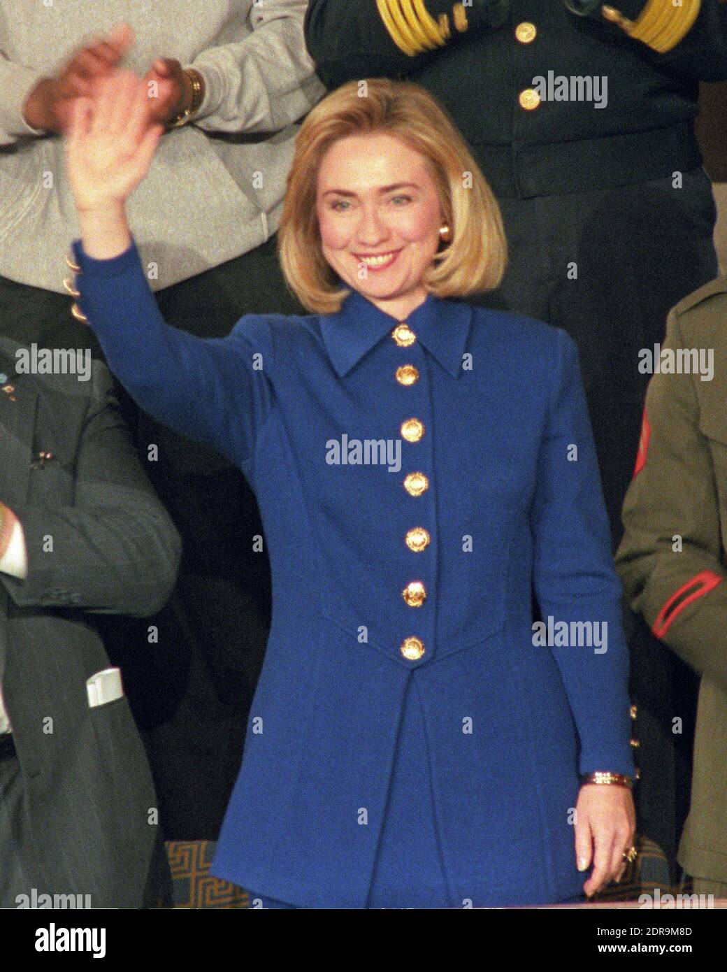 First lady Hillary Rodham Clinton waves from the gallery as United ...