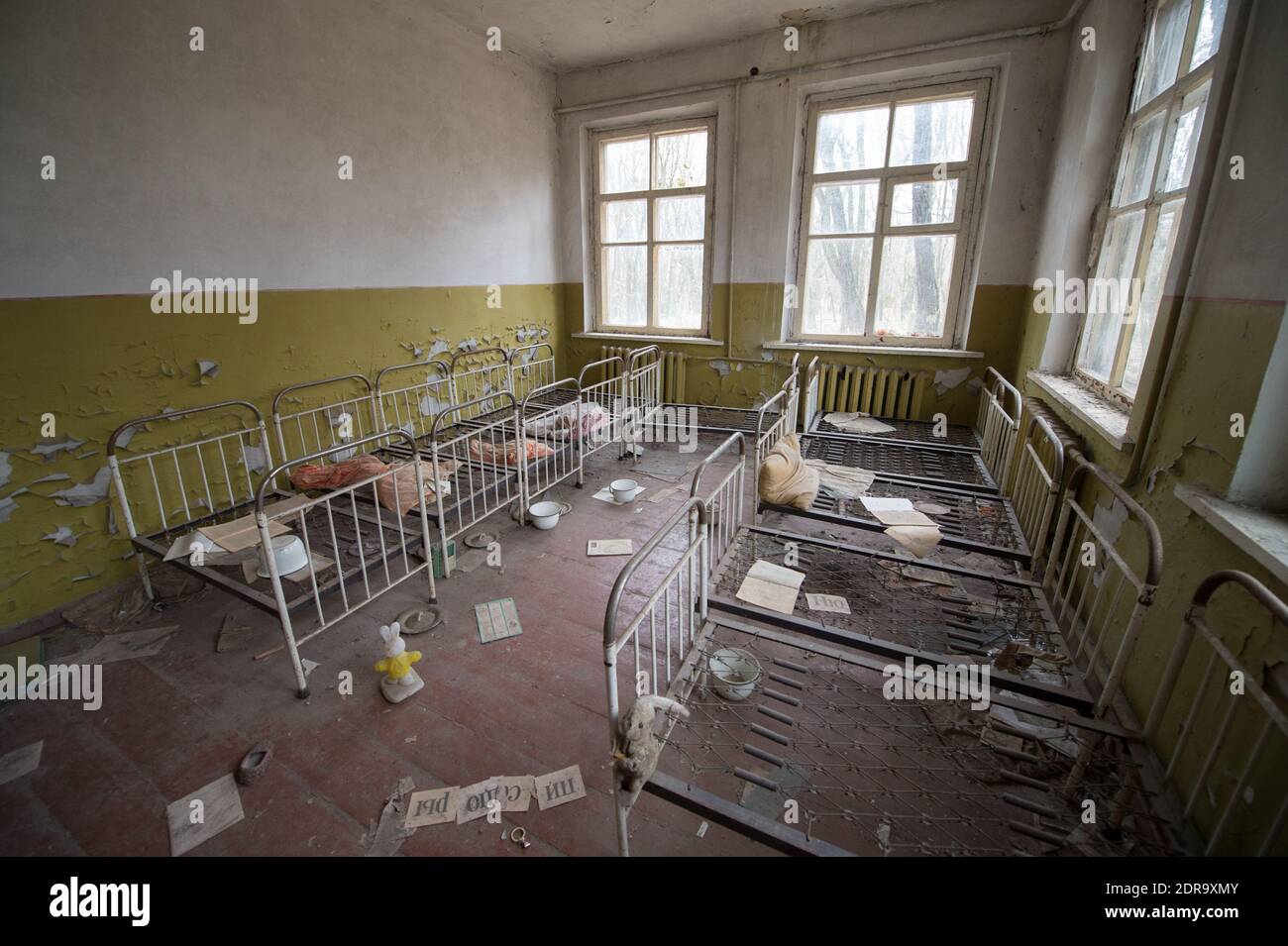 General view of the kindergarten which escaped burying in the village ...