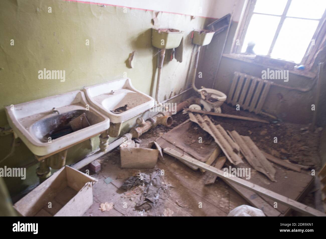 General view of the kindergarten which escaped burying in the village ...