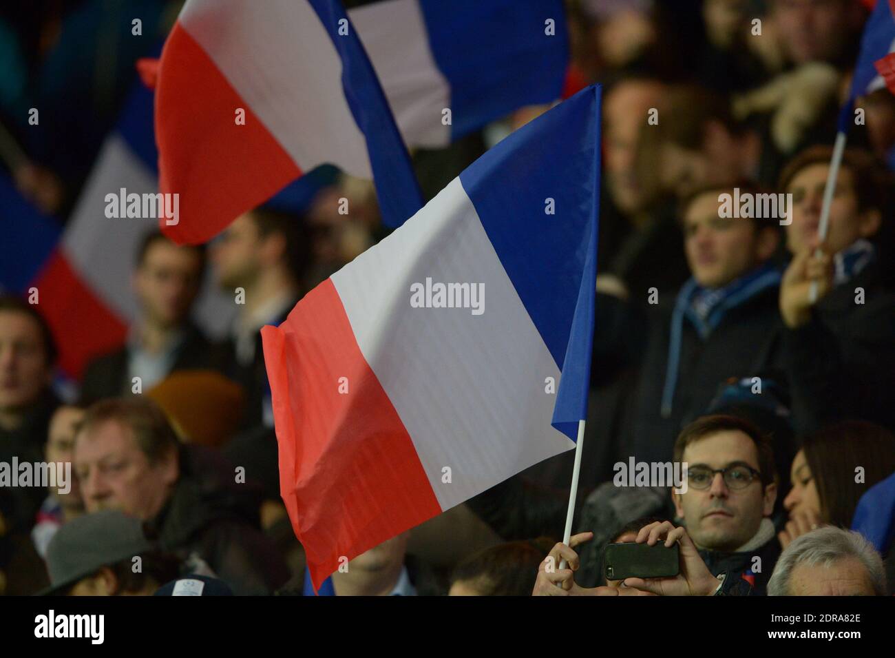 PSG's fans deploying the French Flag during the French First League ...