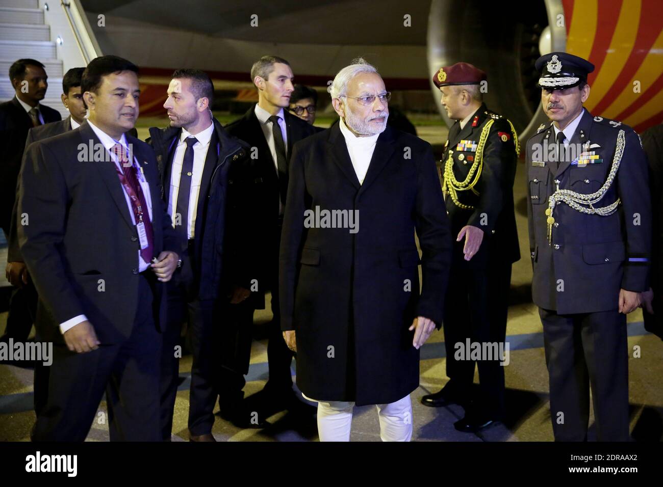 Indian Prime Minister Narendra Modi is welcomed by Indian ambassador to ...