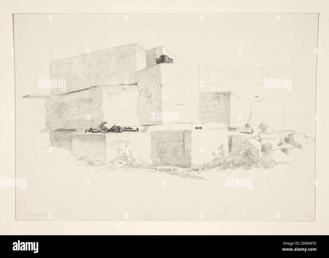 Artist: Truman Seymour, American, 1824–1891, Blocks of Stone. Verso ...
