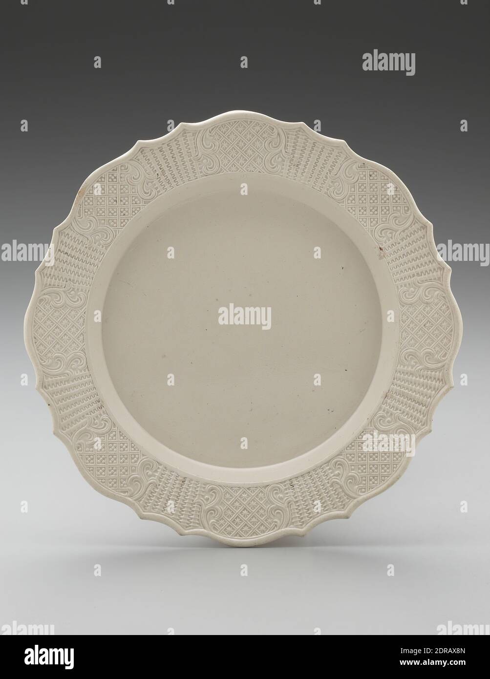 Plate, Salt-glazed stoneware with molded pattern, other (Top): 9 in.(22 ...