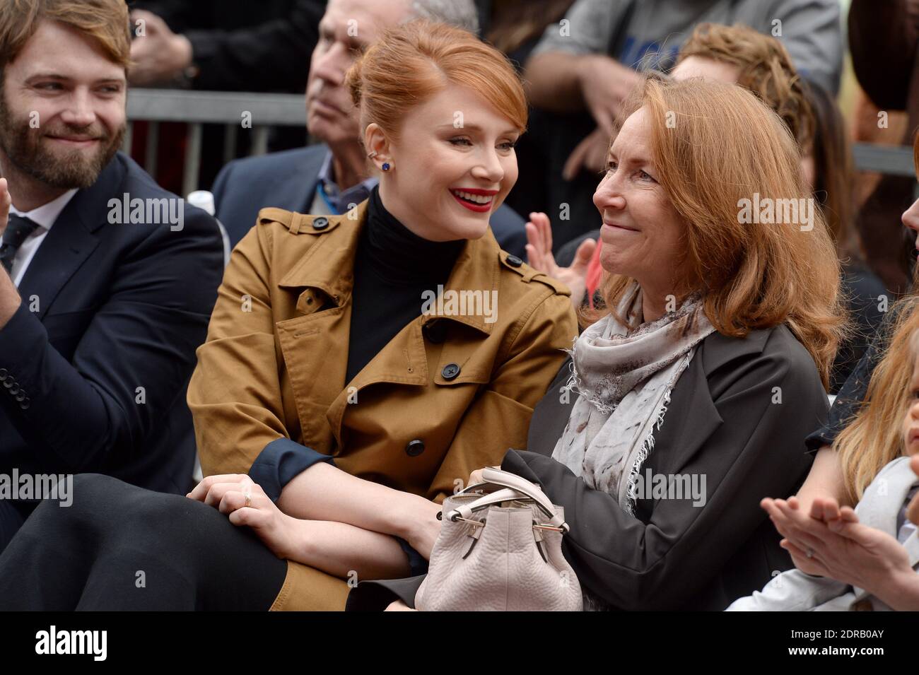 Seth Gabel, Bryce Dallas Howard and Cheryl Howard attend the ceremony honoring Ron Howard with ...