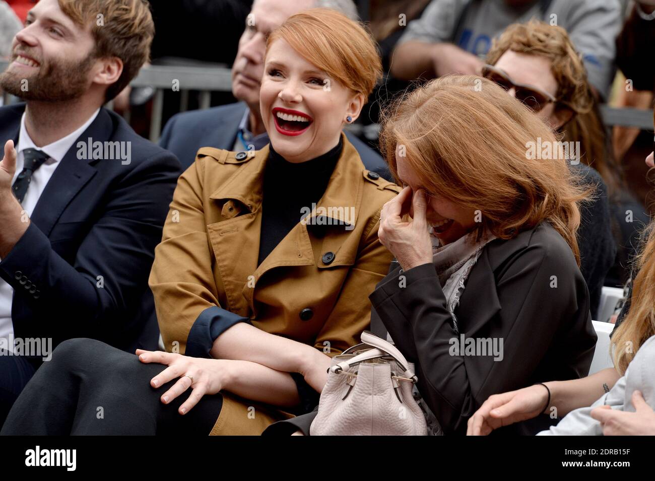Seth Gabel, Bryce Dallas Howard and Cheryl Howard attend the ceremony honoring Ron Howard with ...