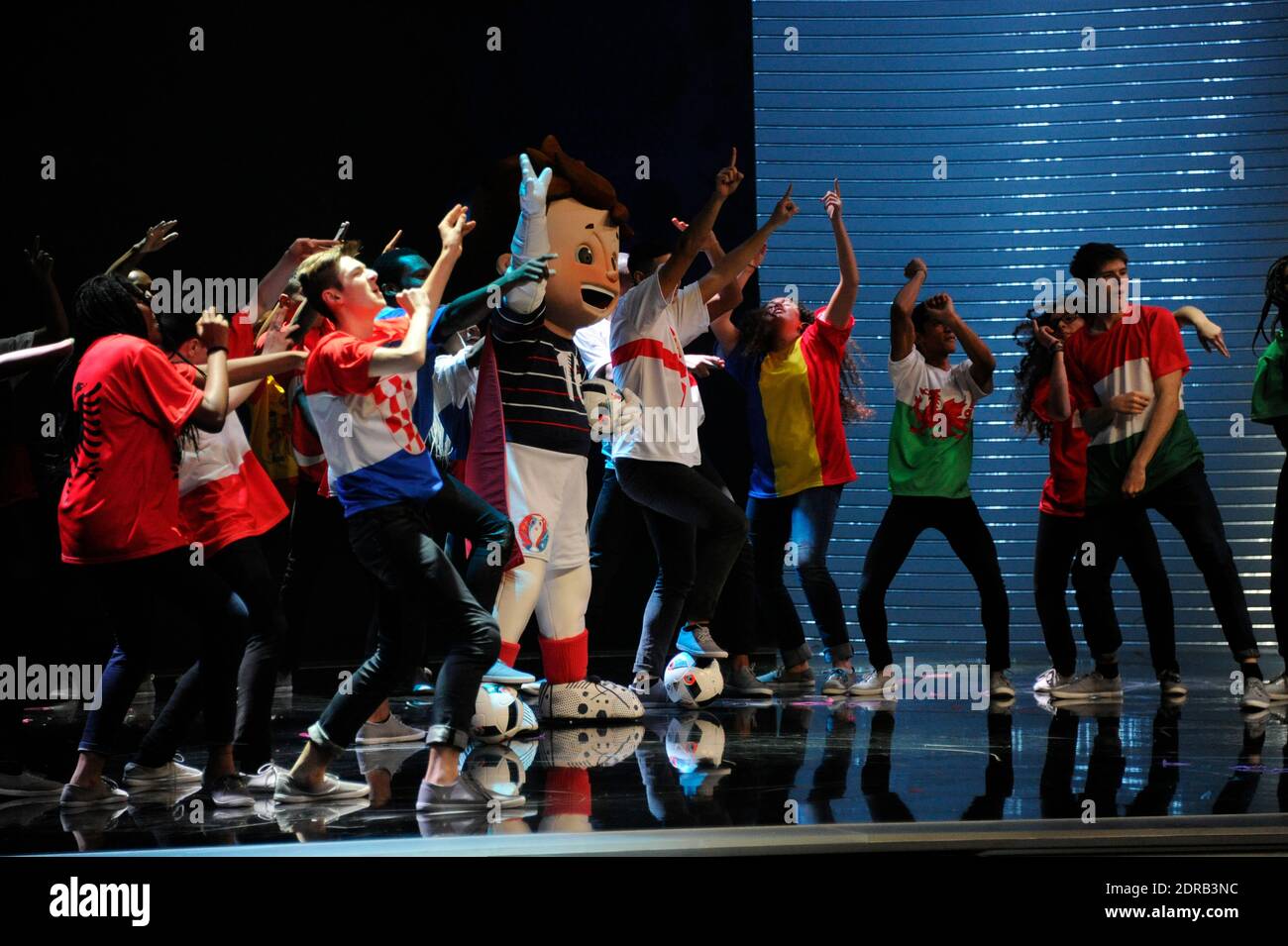 Hip-Hop number during the soccer's Euro 2016 Final Draw, on December ...