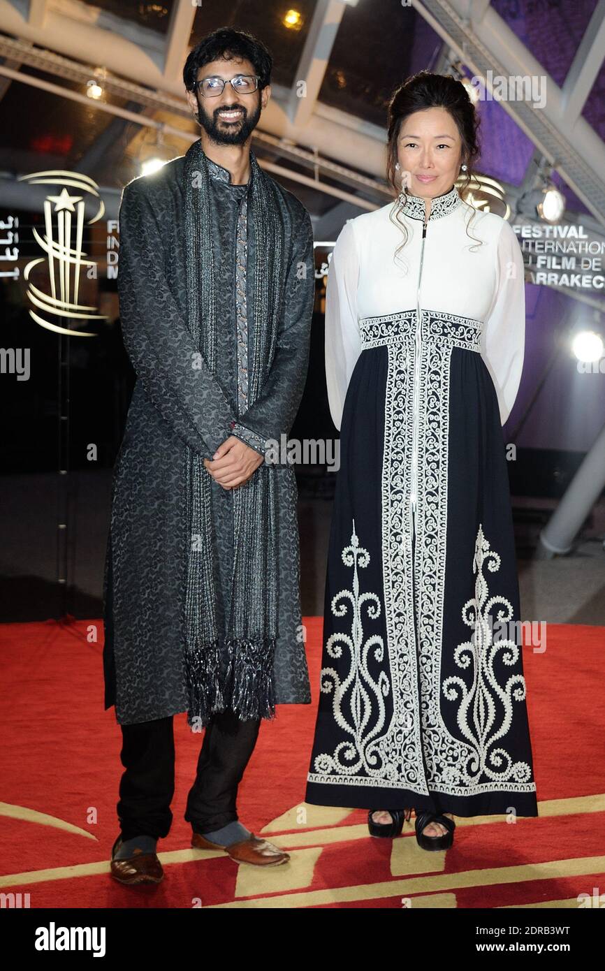 Raam Reddy and Sunmin Park walking the red carpet for the closing ...