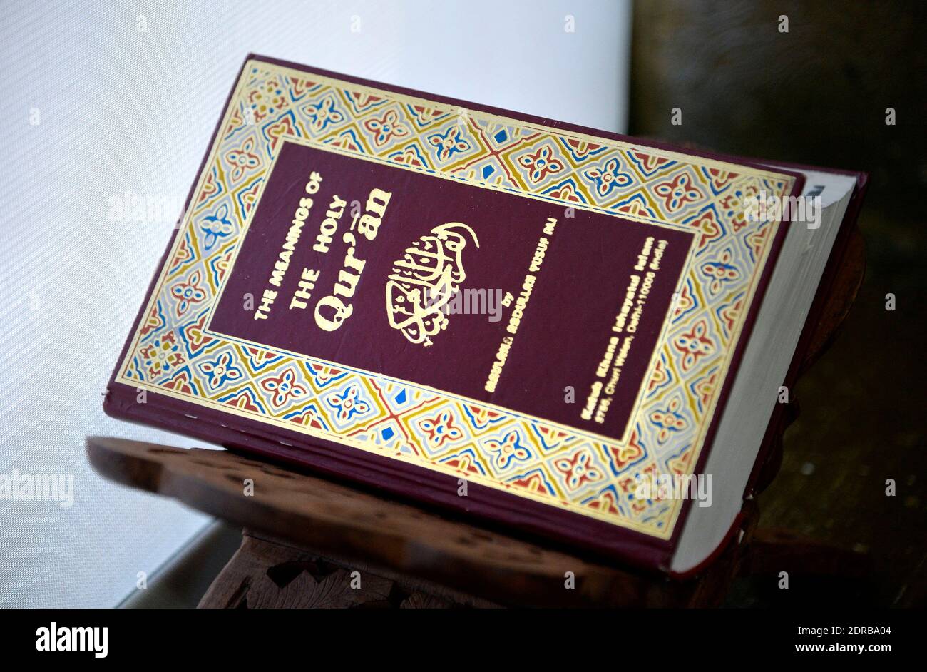 The Quran, the central religious text of Islam is on display at the ...