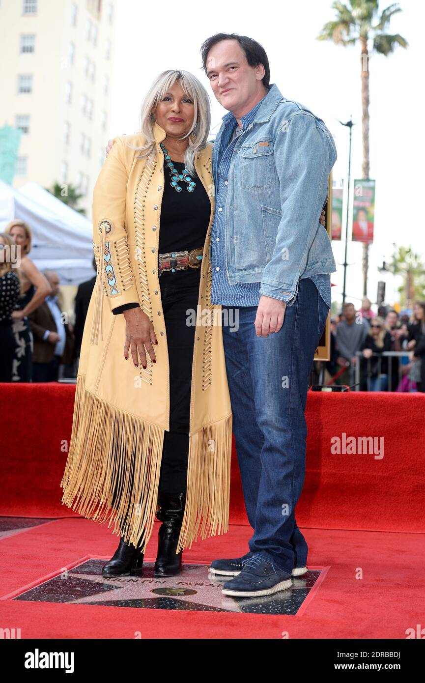 Pam Grier attends the ceremony honoring Quentin Tarantino with a Star ...