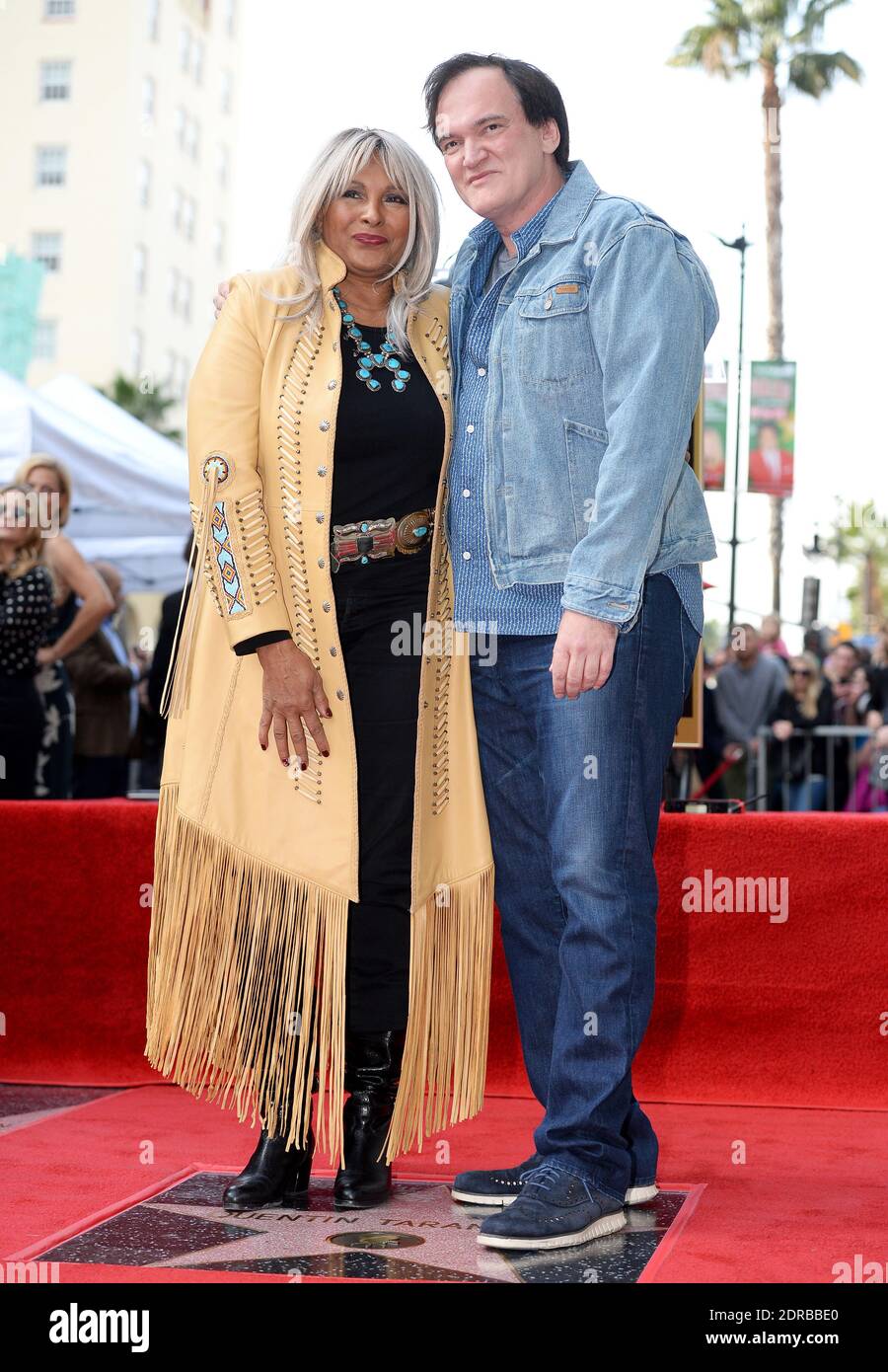 Pam Grier attends the ceremony honoring Quentin Tarantino with a Star ...