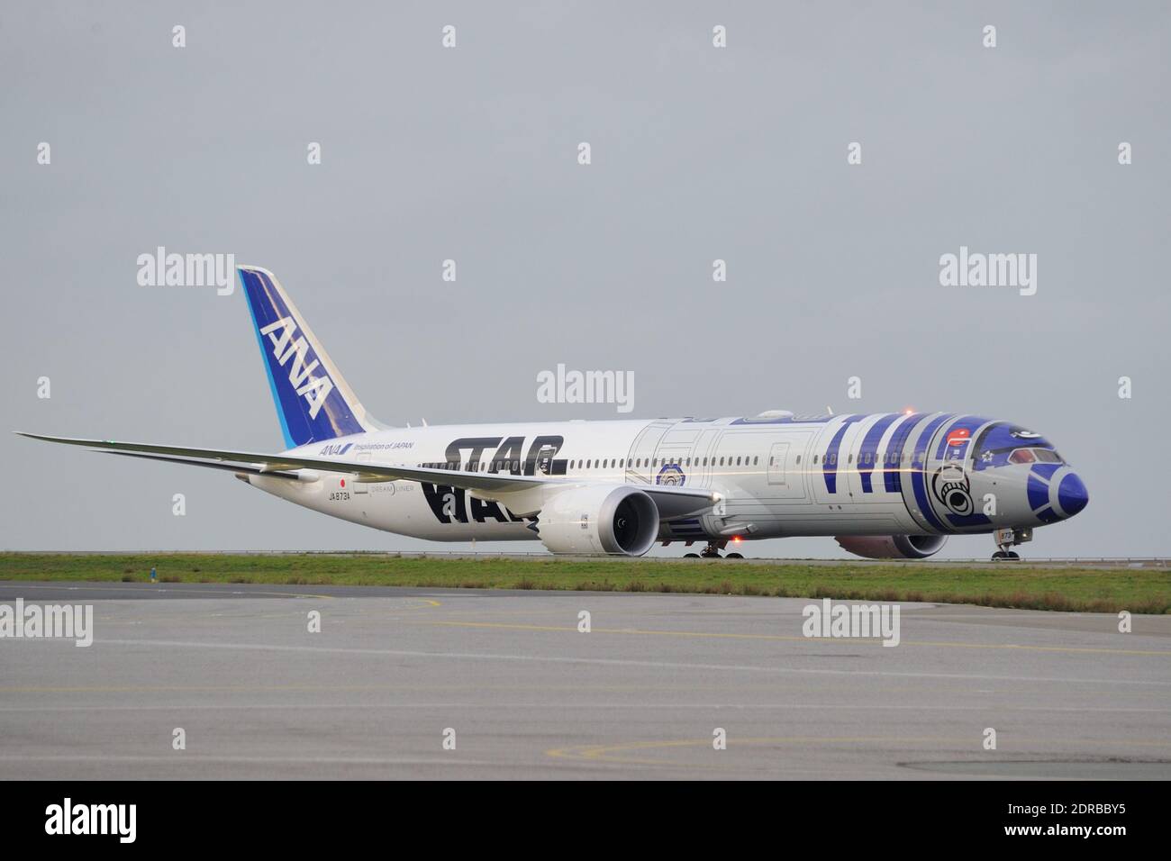 Arrival of the chartered flight specially themed R2-D2' ANA JET at ...