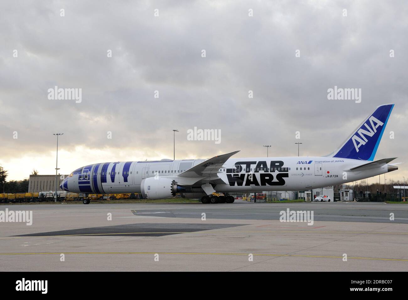 Arrival of the chartered flight specially themed R2-D2' ANA JET at ...