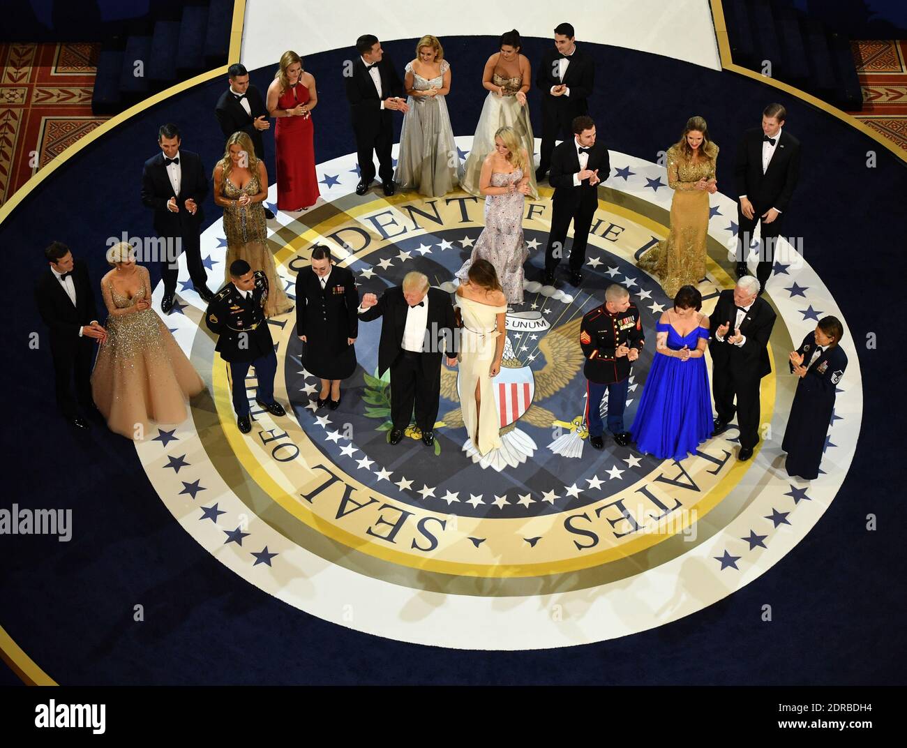President Donald Trump dances with First Lady Melanie Trump while ...