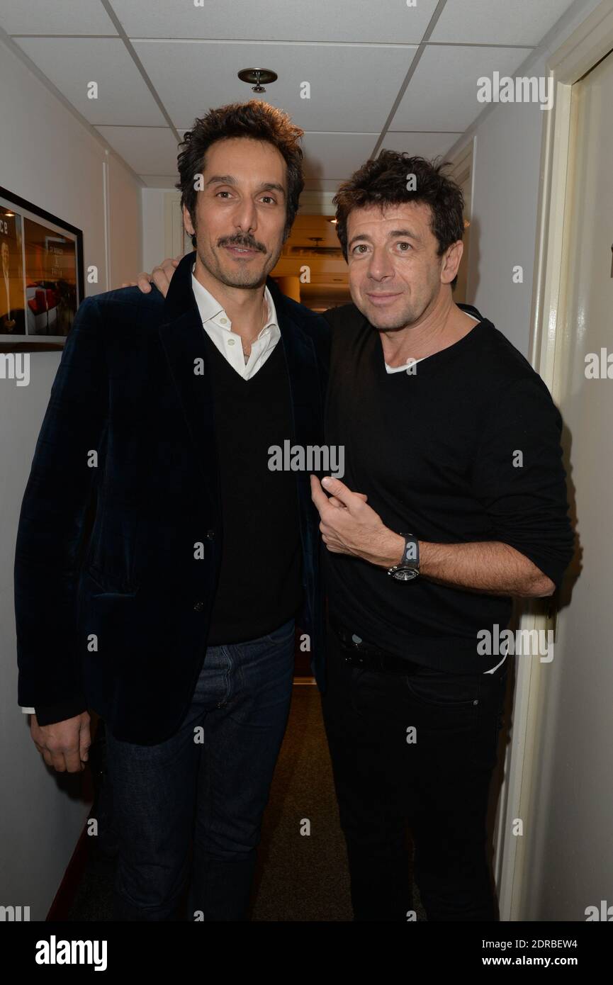 Vincent Elbaz and Patrick Bruel at the taping of Vivement Dimanche ...