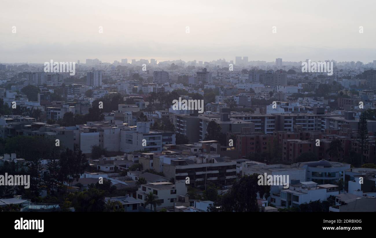 Lima Peru looking towards urban cityscape miraflores Stock Photo - Alamy